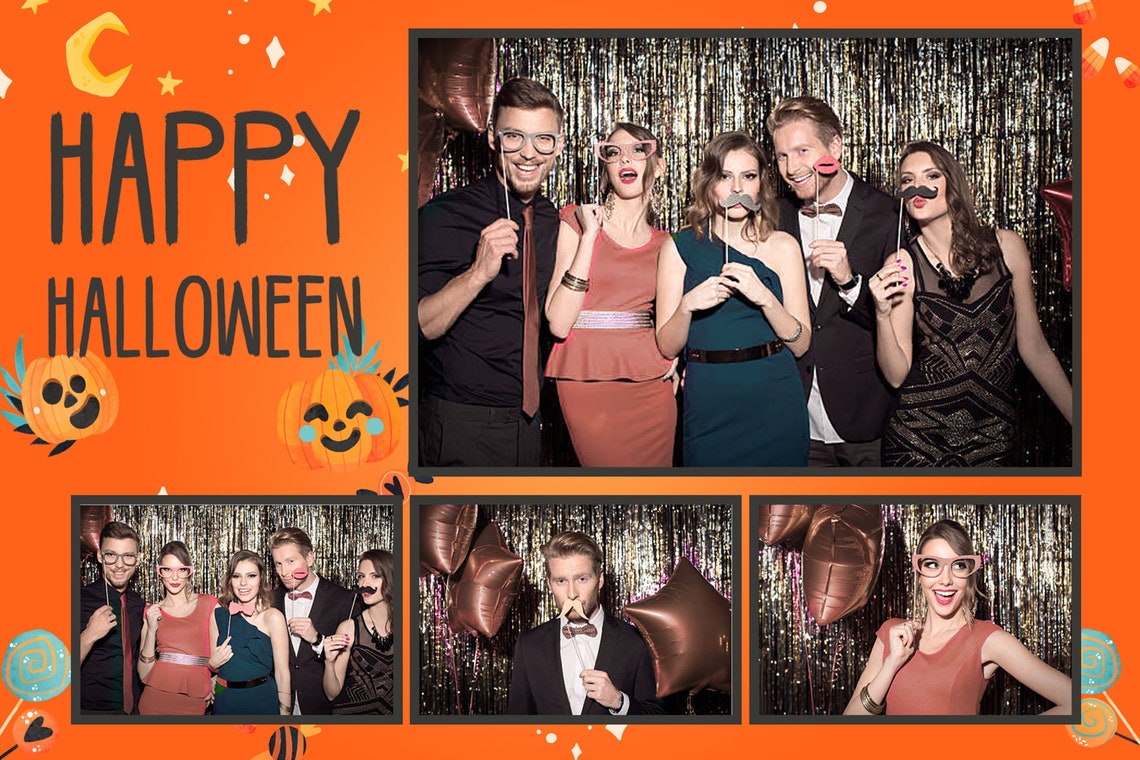 Halloween Photo Booth Template PSD PNG Easy 100% Editable - Etsy