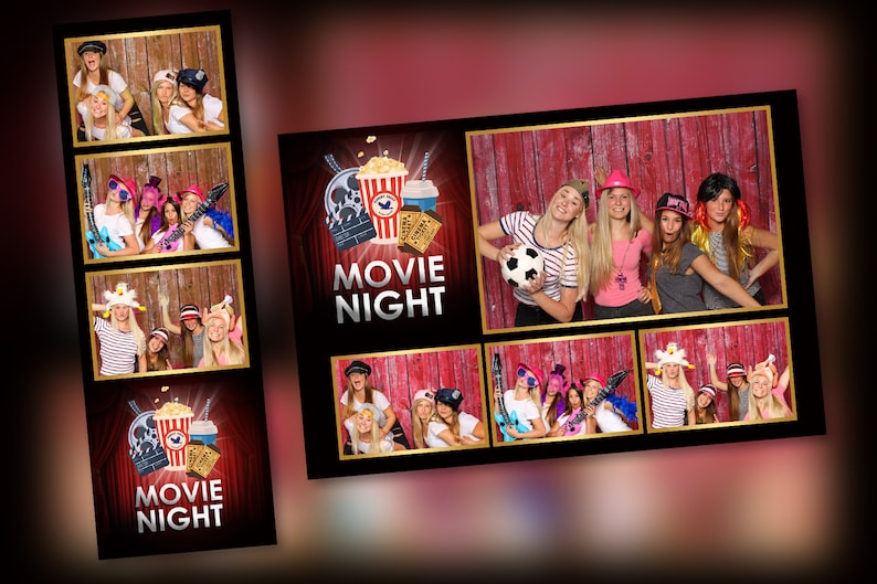 Movie Night Photo Booth Template PSD, PNG, Easy 100% Editable Files 2X6 ...