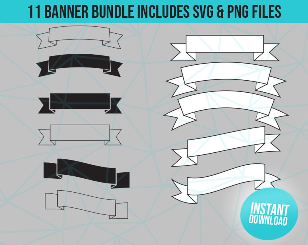 Banner Bundle Clip Art SVG 11 Pack Bundle PNG | Design Shirt, Cup, Bag ...