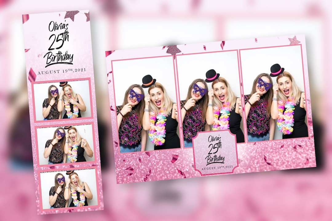 Birthday Photo Booth Template PINK PSD, PNG, Easy 100% Editable Files ...