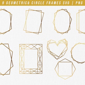 Gold Frames Clip Art Png Svg Geometric Frames - Etsy