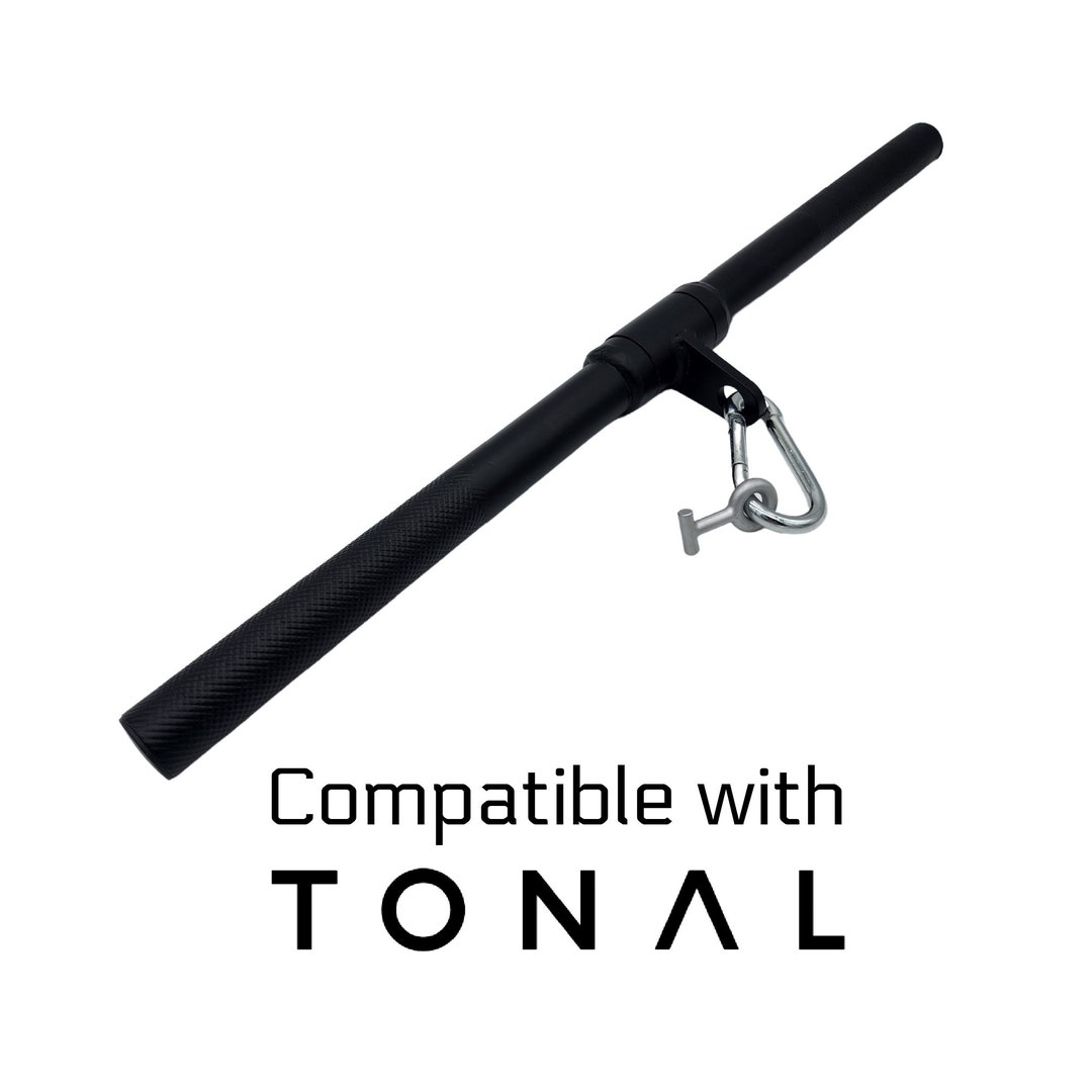 Tonal Compatible Straight Bar: Steel With Knurled Grip & T-lock Adapter ...