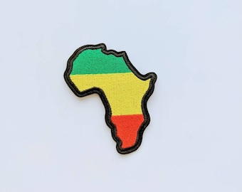 Africa Map Iron on Patch Red Black Green Iron on Patch - Etsy