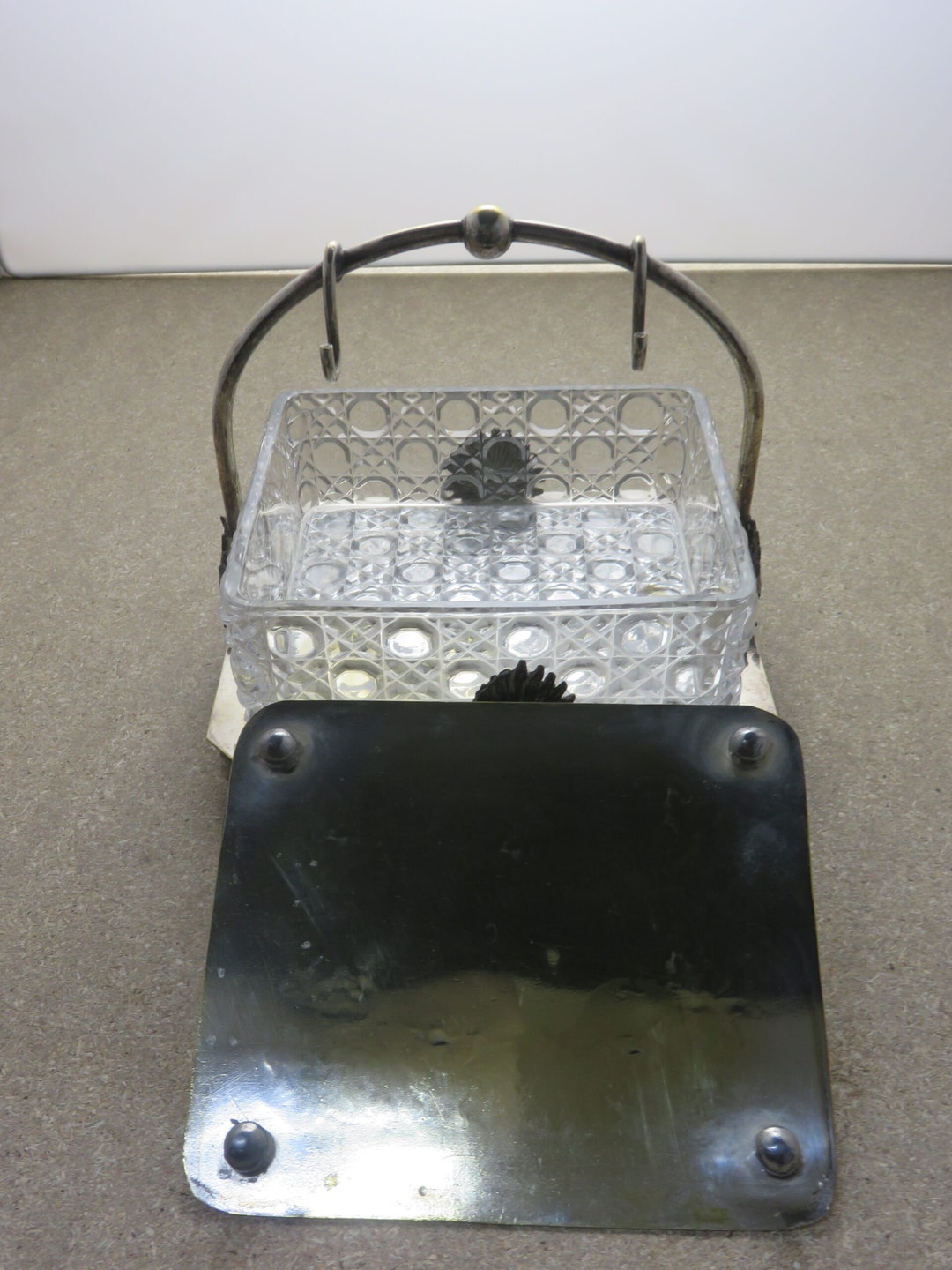 Antique Cut Crystal Trinket Dish With Silver Plated Stand - Etsy