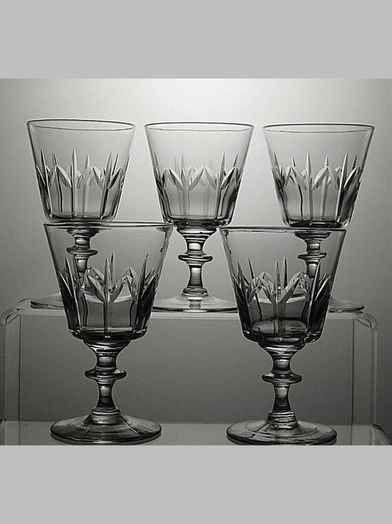 Tudor Crystal Set Of 5 Cut Sherry Pieces Of Glass 4 1/3 | Etsy
