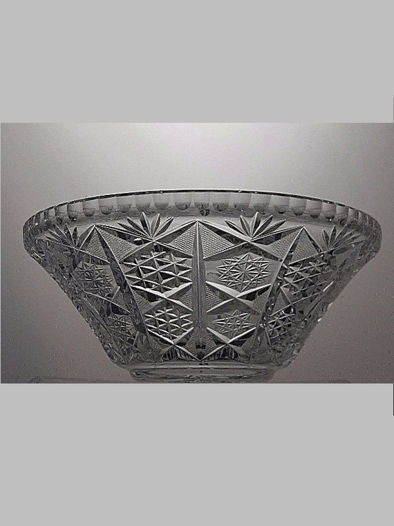 Large Antique Webb Corbett Crystal Serving Bowl Centrepiece 3 | Etsy
