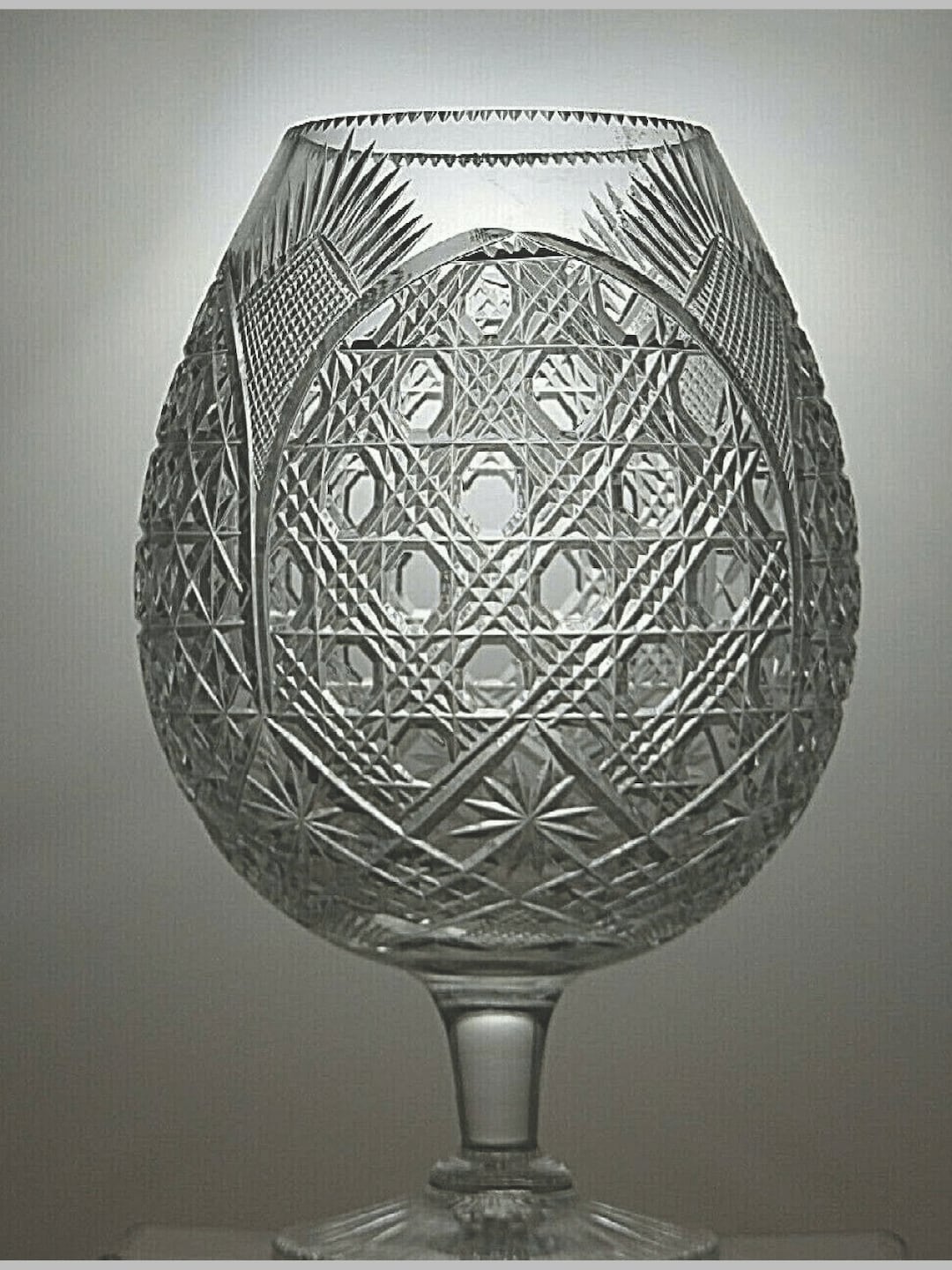 Large Crystal Cut Glass Display Brandy Glass 12 1/4 45A - Etsy