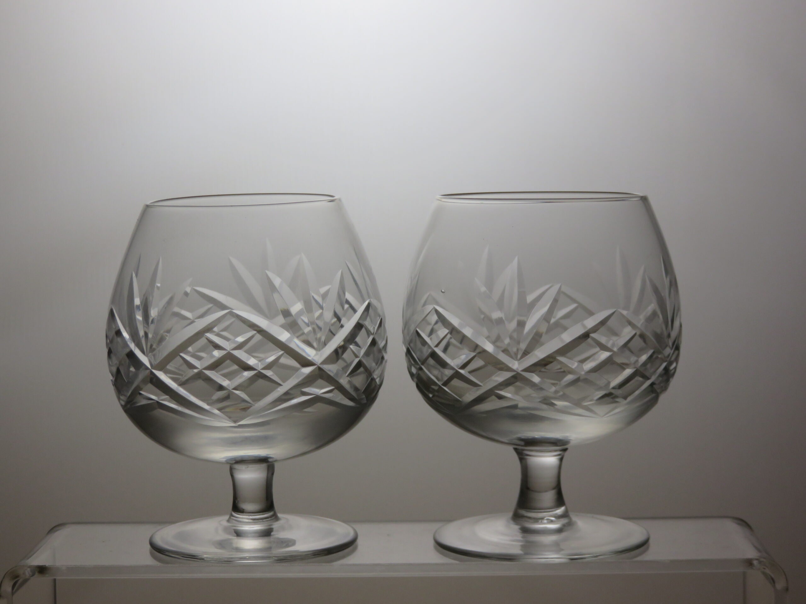 Vintage Crystal Cut Glass Set of 2 Brandy Glasses 4 12D - Etsy