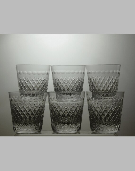 Stuart Crystal hardwicke Cut Glass Set of 6 Old - Etsy