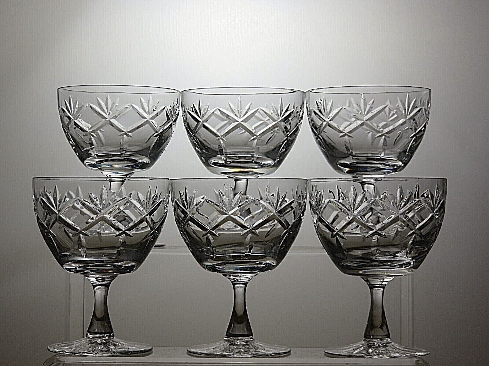 Webb Corbett Crystal prince Charles Cut Set of 6 Champagne/tall Sherbet ...