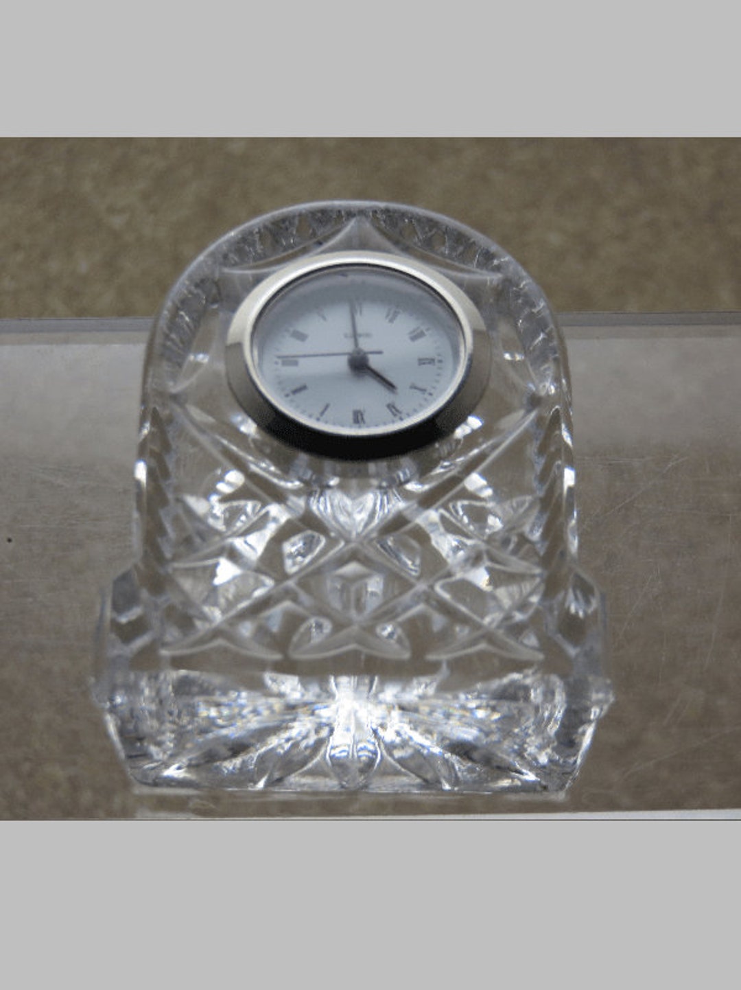 Very Small Crystal Cut Glass Table Clock 2 1/8 34B - Etsy