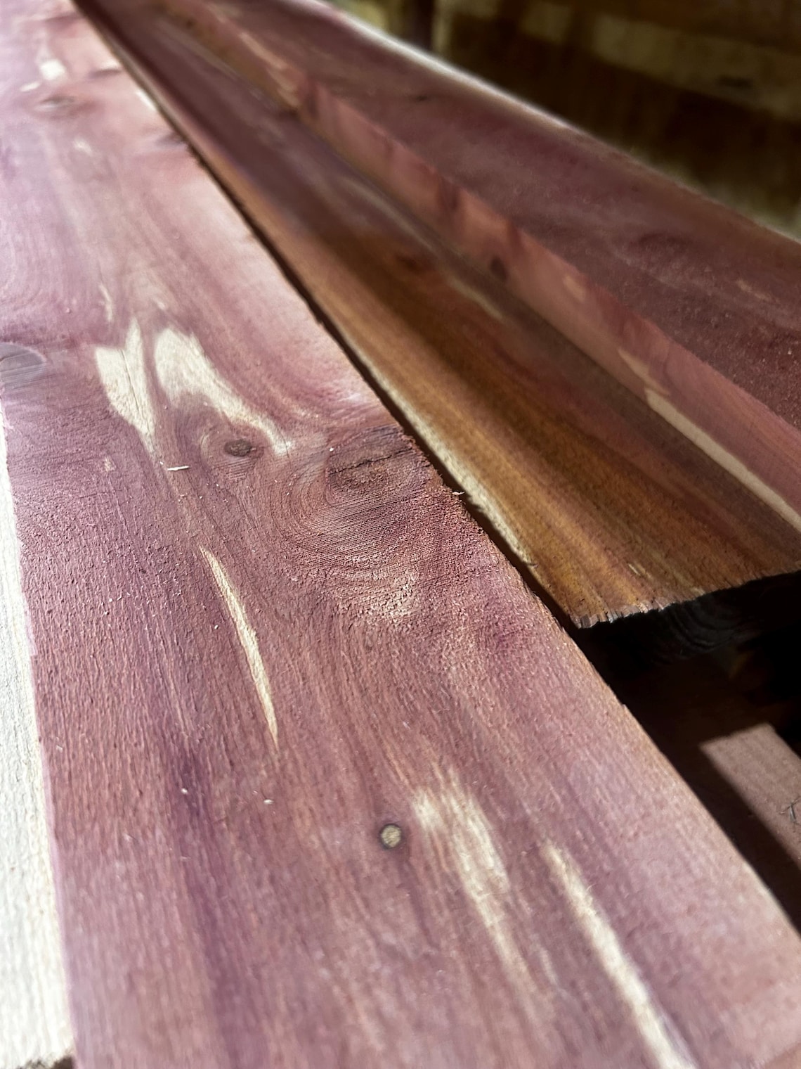 Aromatic Eastern Red Cedar Lumber: Rustic Rough Cut Wood (pack of 5) - Etsy
