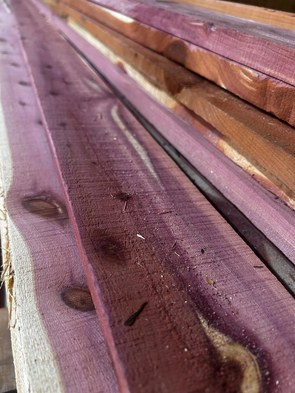 Aromatic Eastern Red Cedar Lumber: Rustic Rough Cut Wood (pack of 5) - Etsy