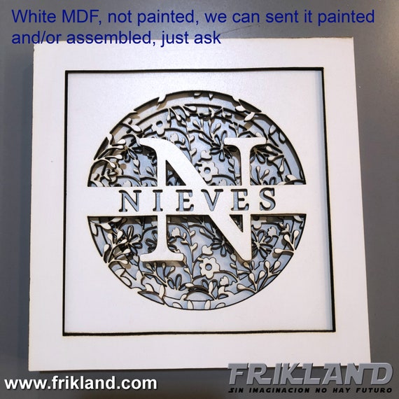 3D Frame big With Your Name and Letter - Etsy