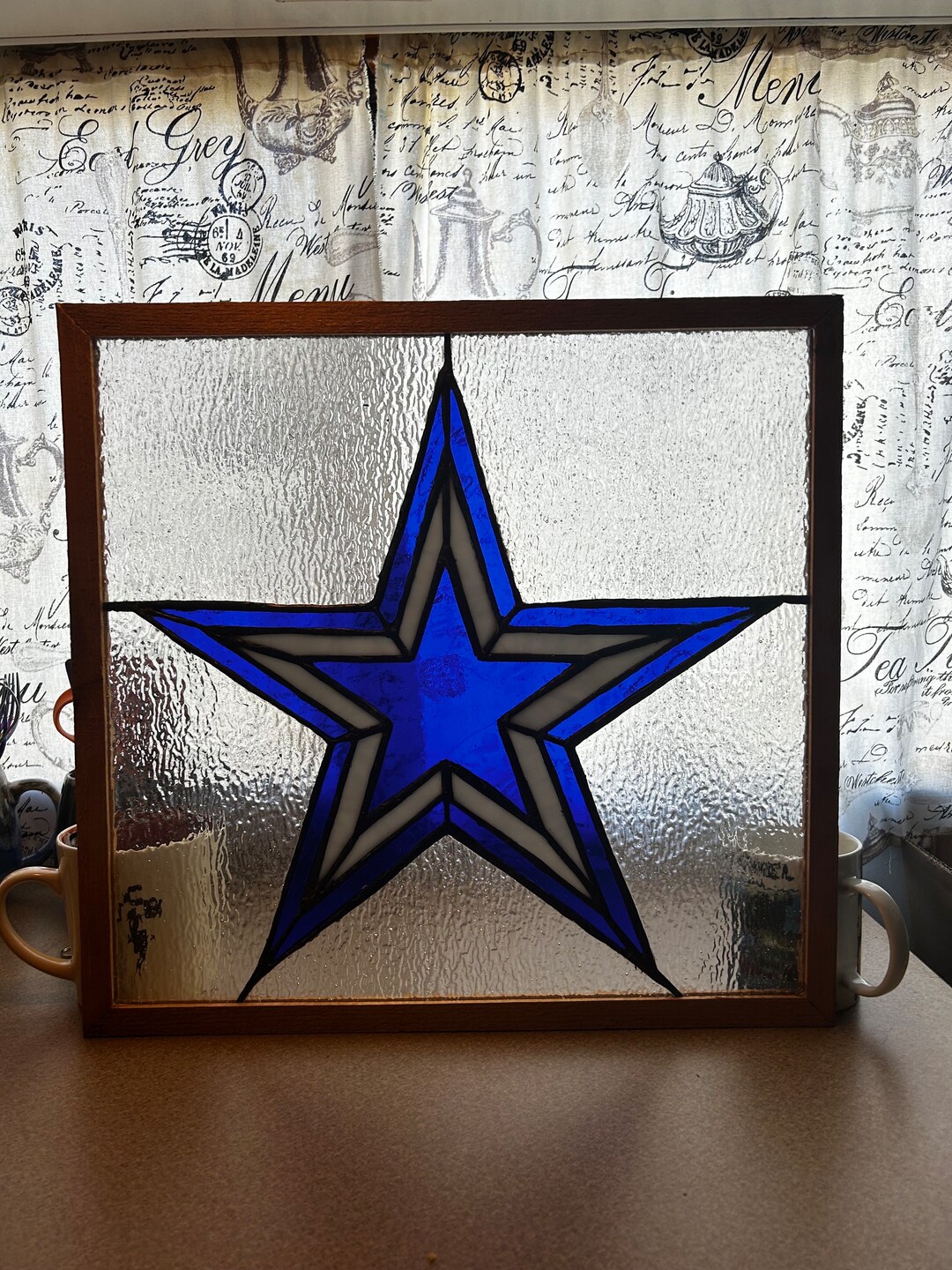 15x15 Stained Glass Window Panel, Texas Star, Cowboys - Etsy
