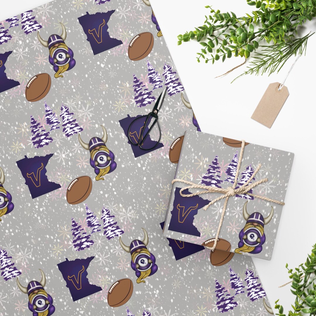 Football, Wrapping Paper, Viking Gnome, minnesota vikings skol - Etsy