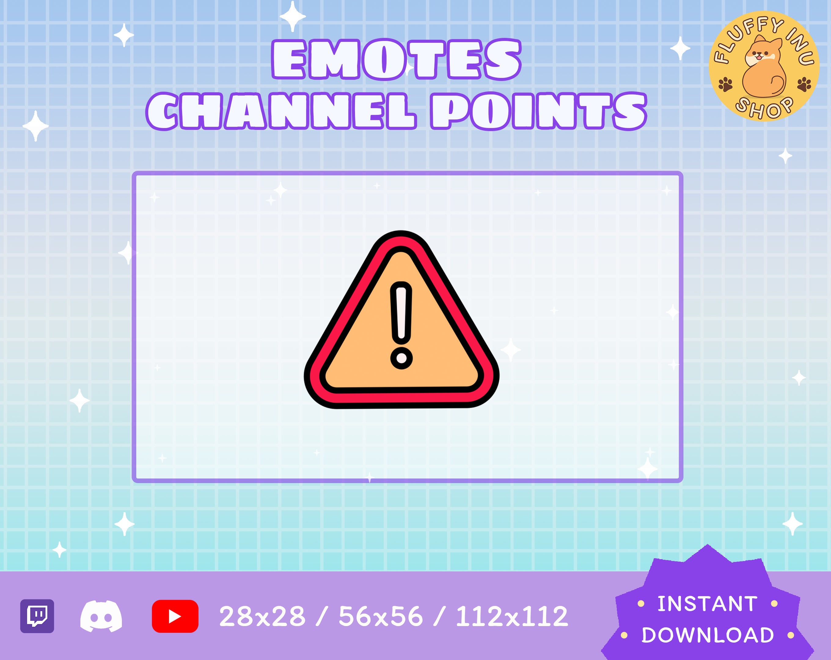 Warning Twitch Emote / Kawaii / Streamer / Streamer Graphics - Etsy