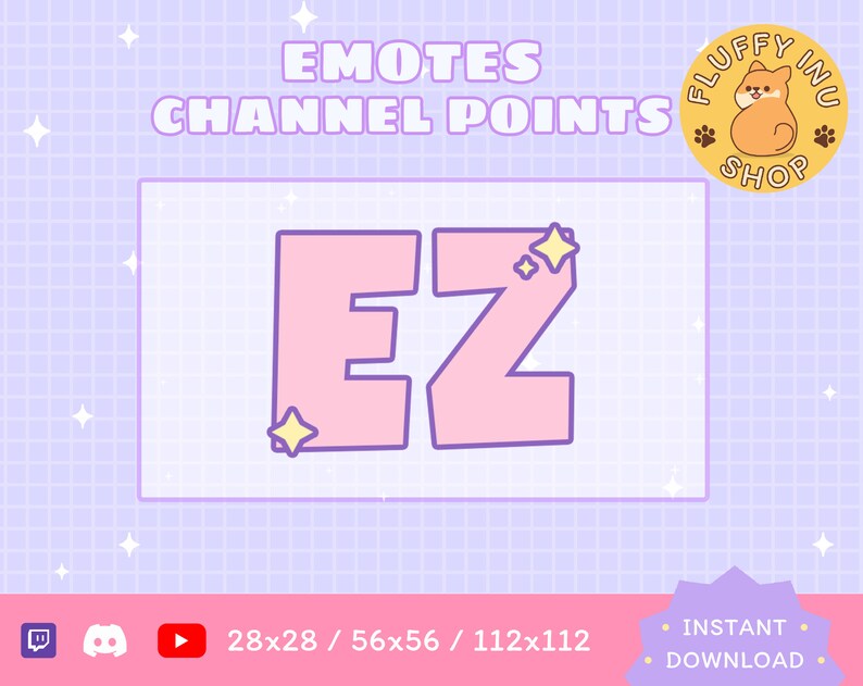 Twitch EZ Emote / EZ / Pastel / Kawaii / Streamer / Streamer Graphics ...