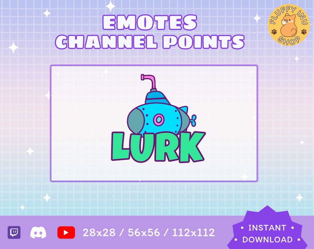 Lurk Twitch Emote / Submarine / Kawaii / Streamer / Streamer Graphics ...