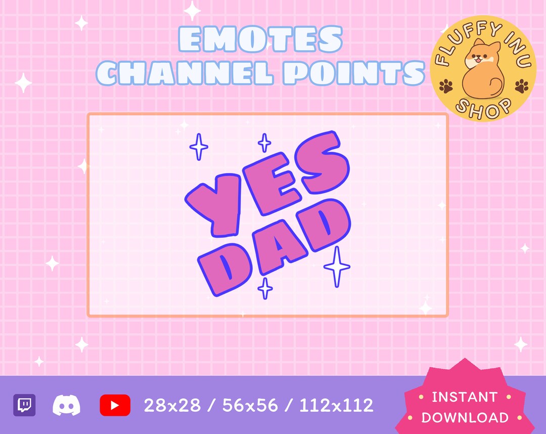 Twitch Yes Dad Emote / Yes Dad / Pastel / Kawaii / Streamer / Streamer ...