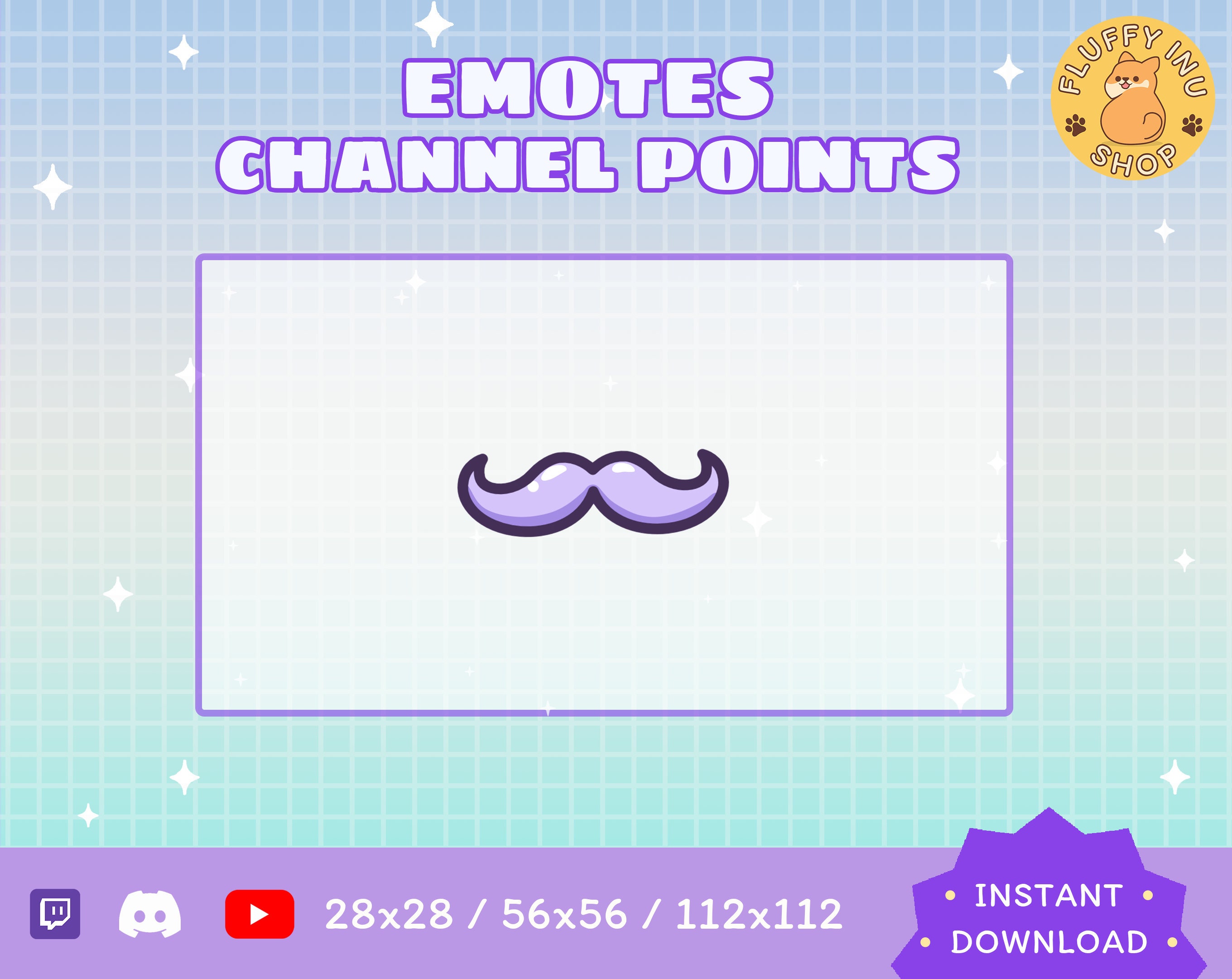 Mustache Twitch Emote / Kawaii / Streamer / Streamer Graphics - Etsy