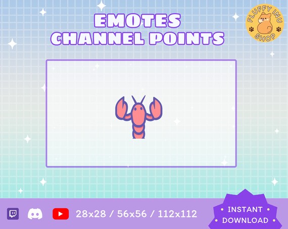 Lobster Twitch Emote / Kawaii / Streamer / Streamer Graphics - Etsy