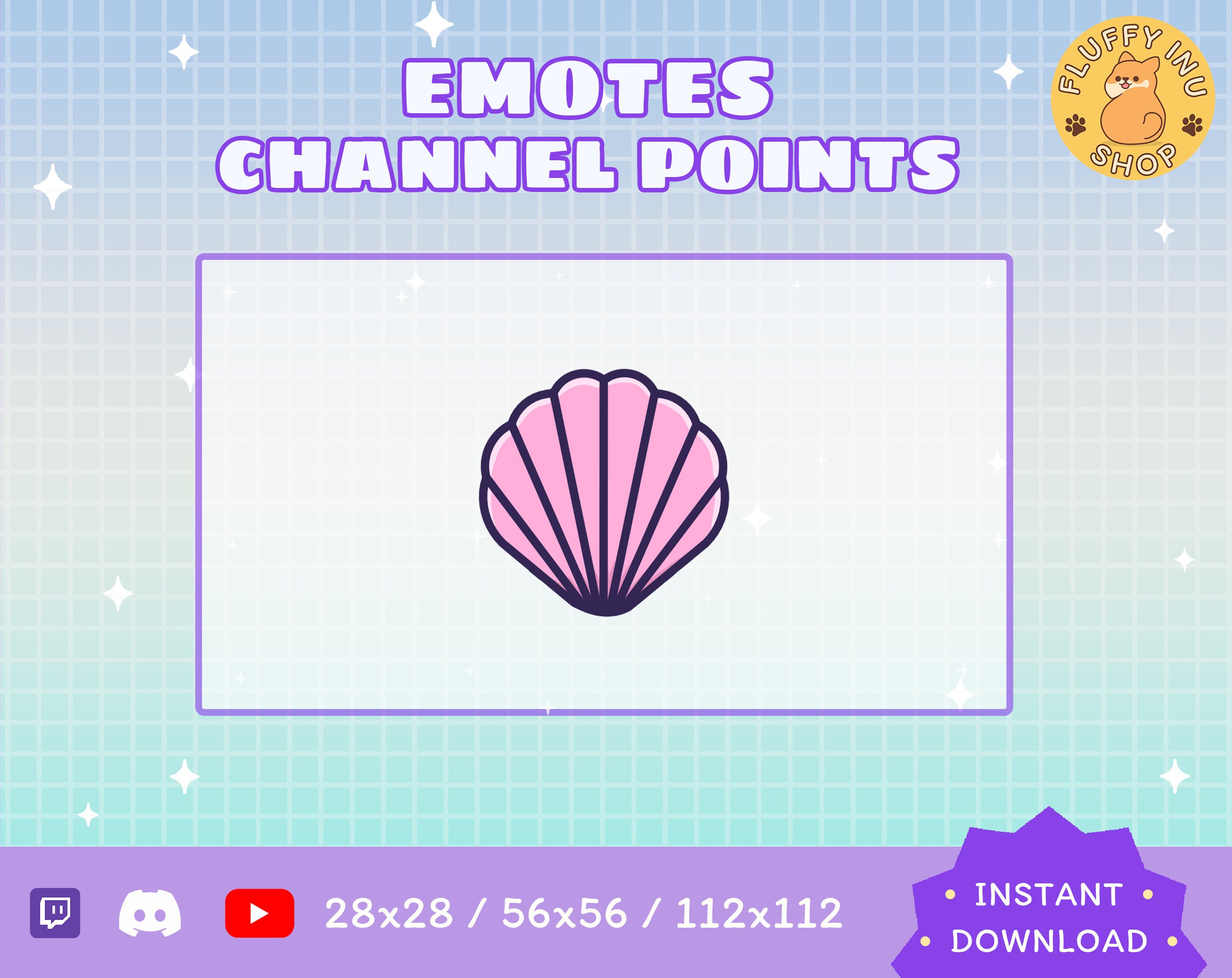Seashell Twitch Emote / Kawaii / Streamer / Streamer Graphics - Etsy