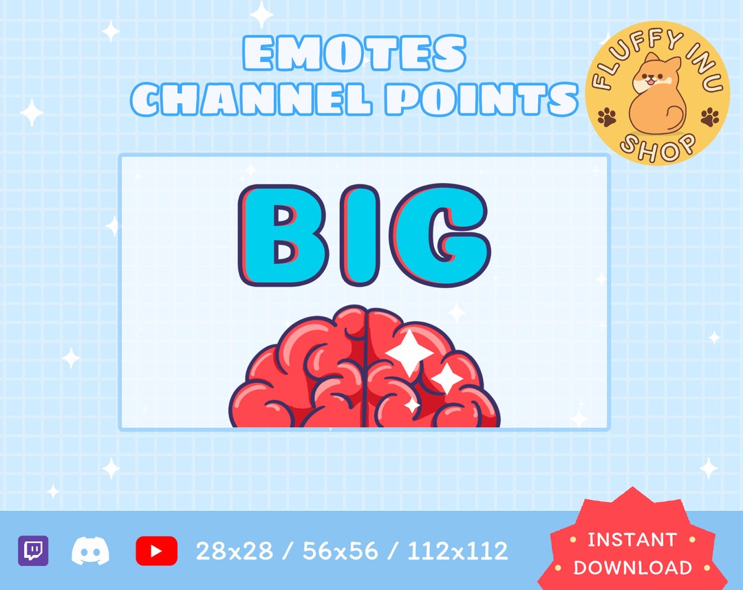 Twitch Big Brain Emote / Brain / Kawaii / Streamer / Streamer Graphics ...