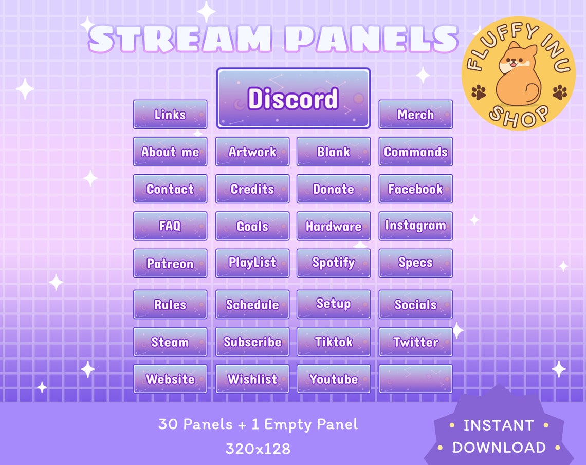 30x Twitch Cute Panels / Aesthetic / Kawaii / Streamer / Sparkle - Etsy