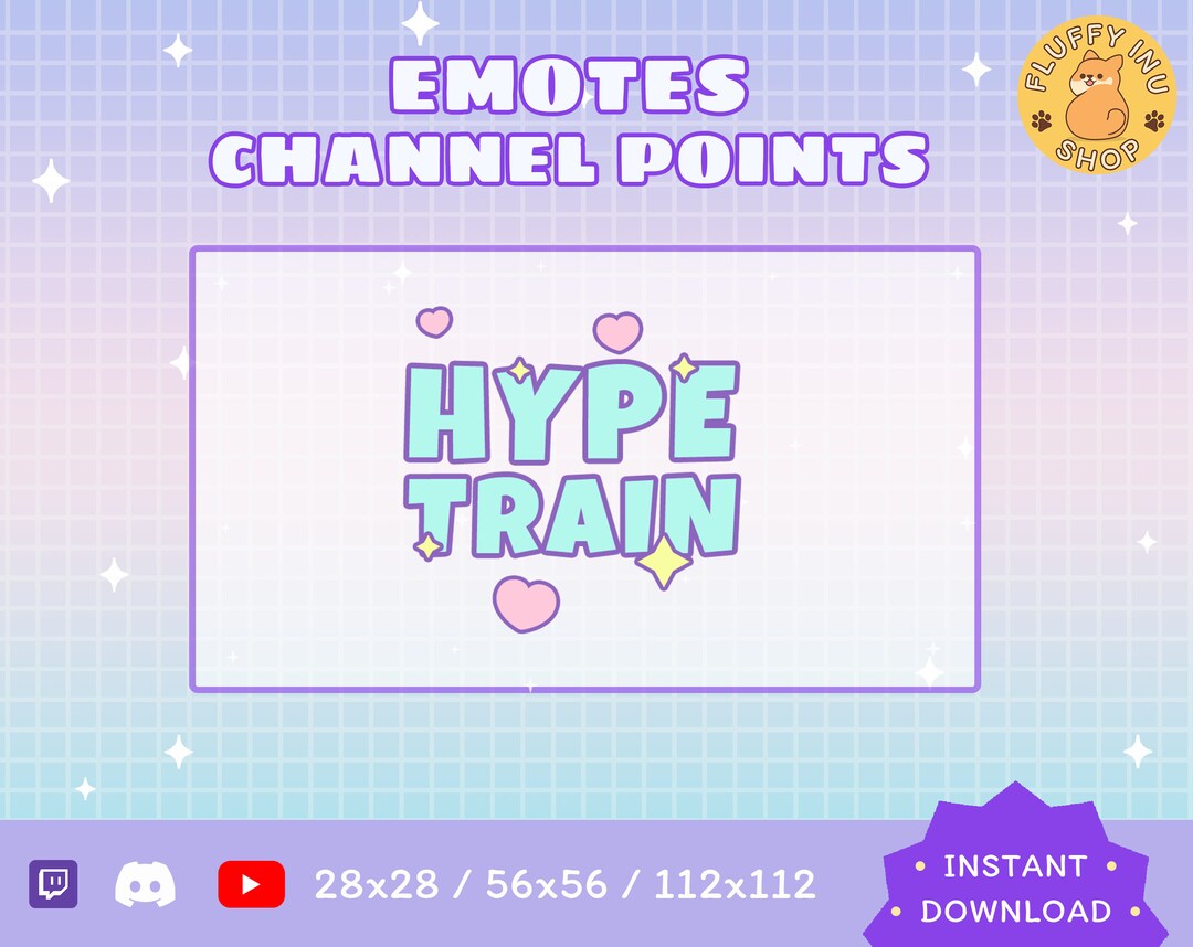 Hype Train Twitch Emote / Hype Train / Pastel / Kawaii / Streamer ...