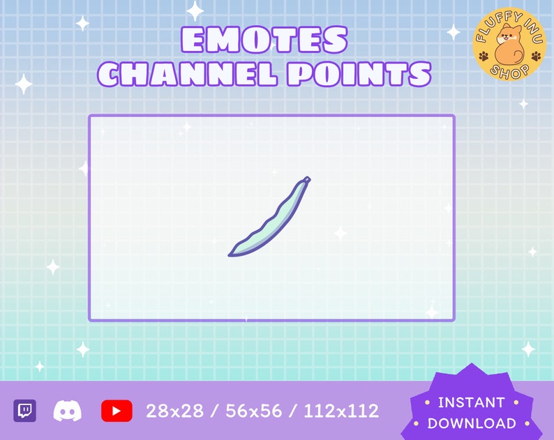 Green Bean Twitch Emote / Kawaii / Streamer / Streamer Graphics - Etsy