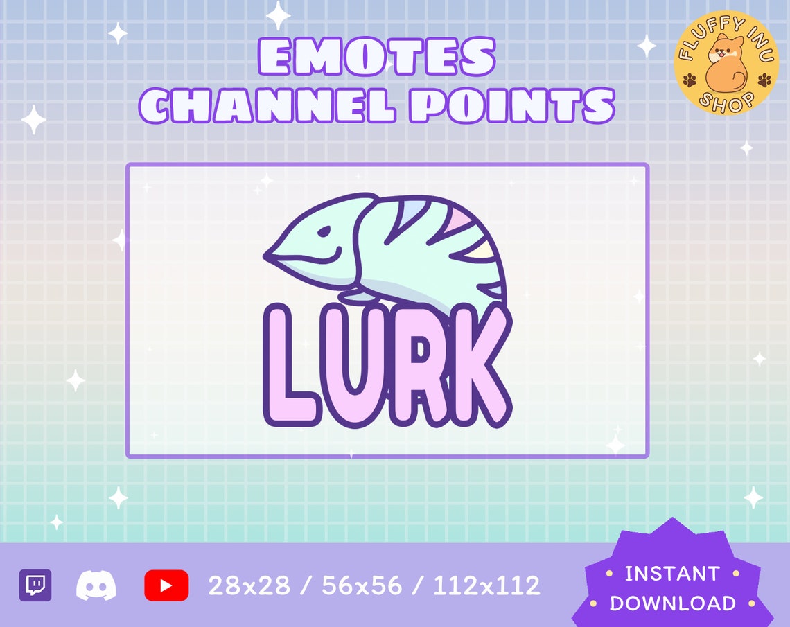 Twitch Lurk Emote / Chameleon / Kawaii / Streamer / Streamer | Etsy