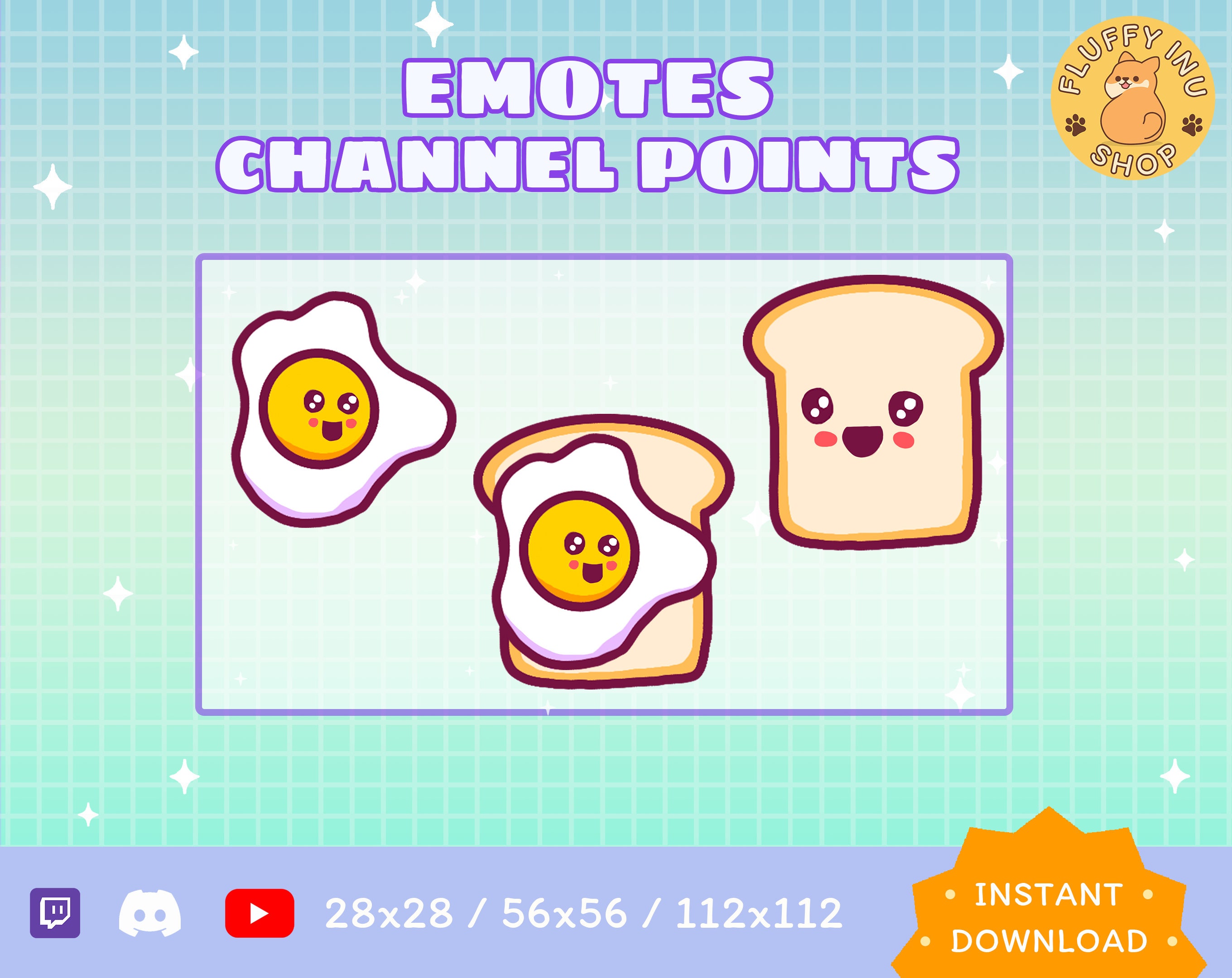 Twitch Bread and Egg Emote / Bread and Egg / Kawaii / Streamer ...