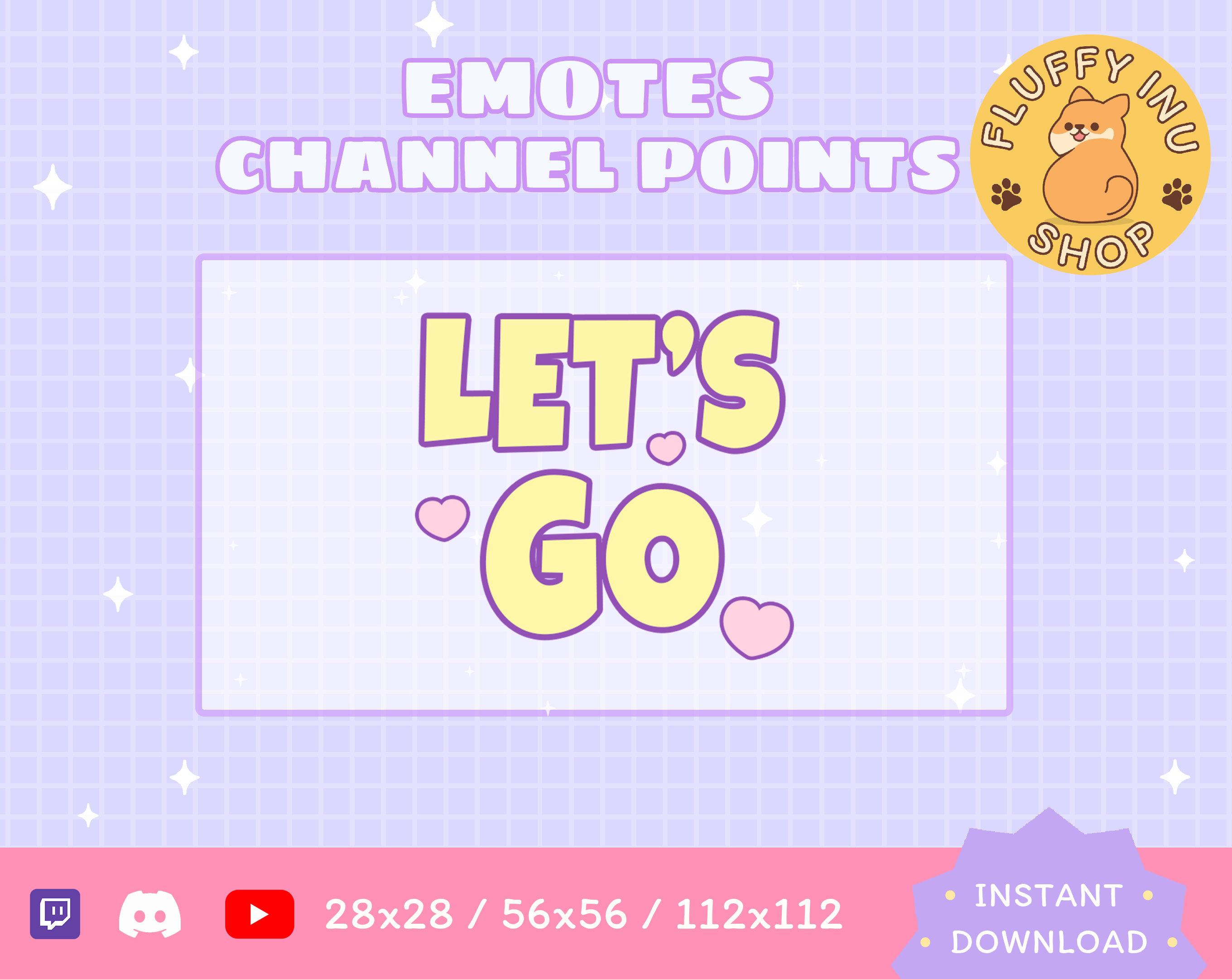 Twitch Let's Go Emote / Let's Go / Pastel / Kawaii / Streamer ...