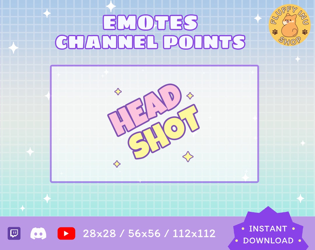 Headshot Twitch Emote / Headshot / Pastel / Kawaii / Streamer ...