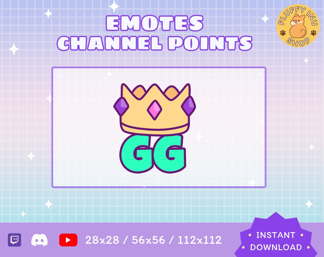 GG Twitch Emote / Crown / Kawaii / Streamer / Streamer Graphics - Etsy UK