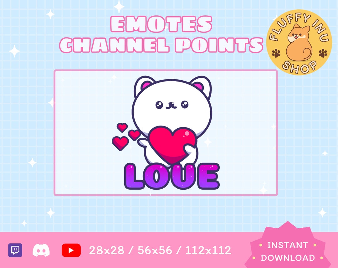 Twitch Love Emote / Bear / Kawaii / Streamer / Streamer Graphics - Etsy