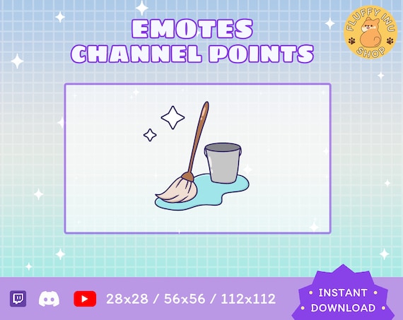 Cleaning Twitch Emote / Twitch Emote / Kawaii / Streamer / - Etsy