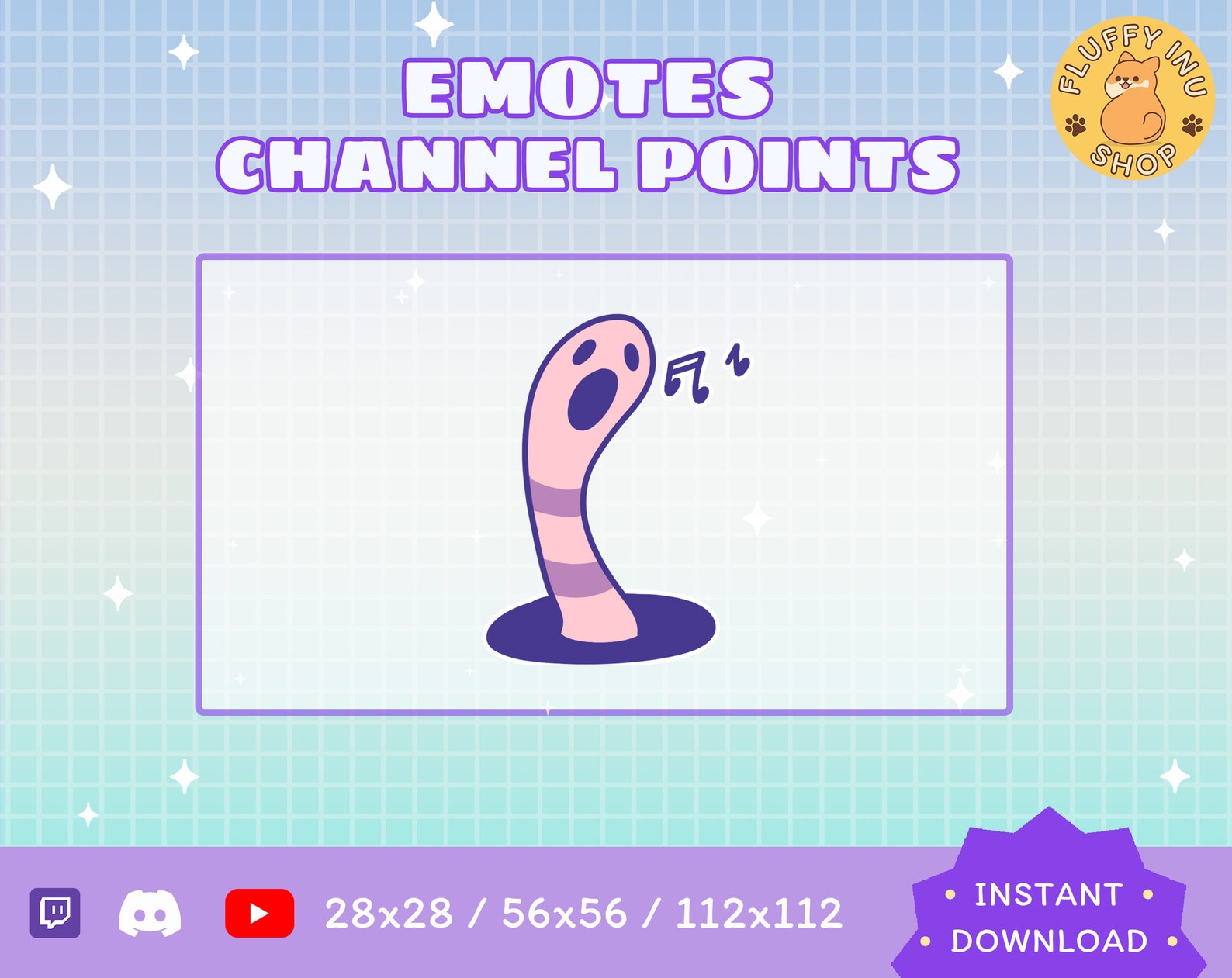 Twitch Sing Song Emote / Worm / Kawaii / Streamer / Streamer Graphics ...