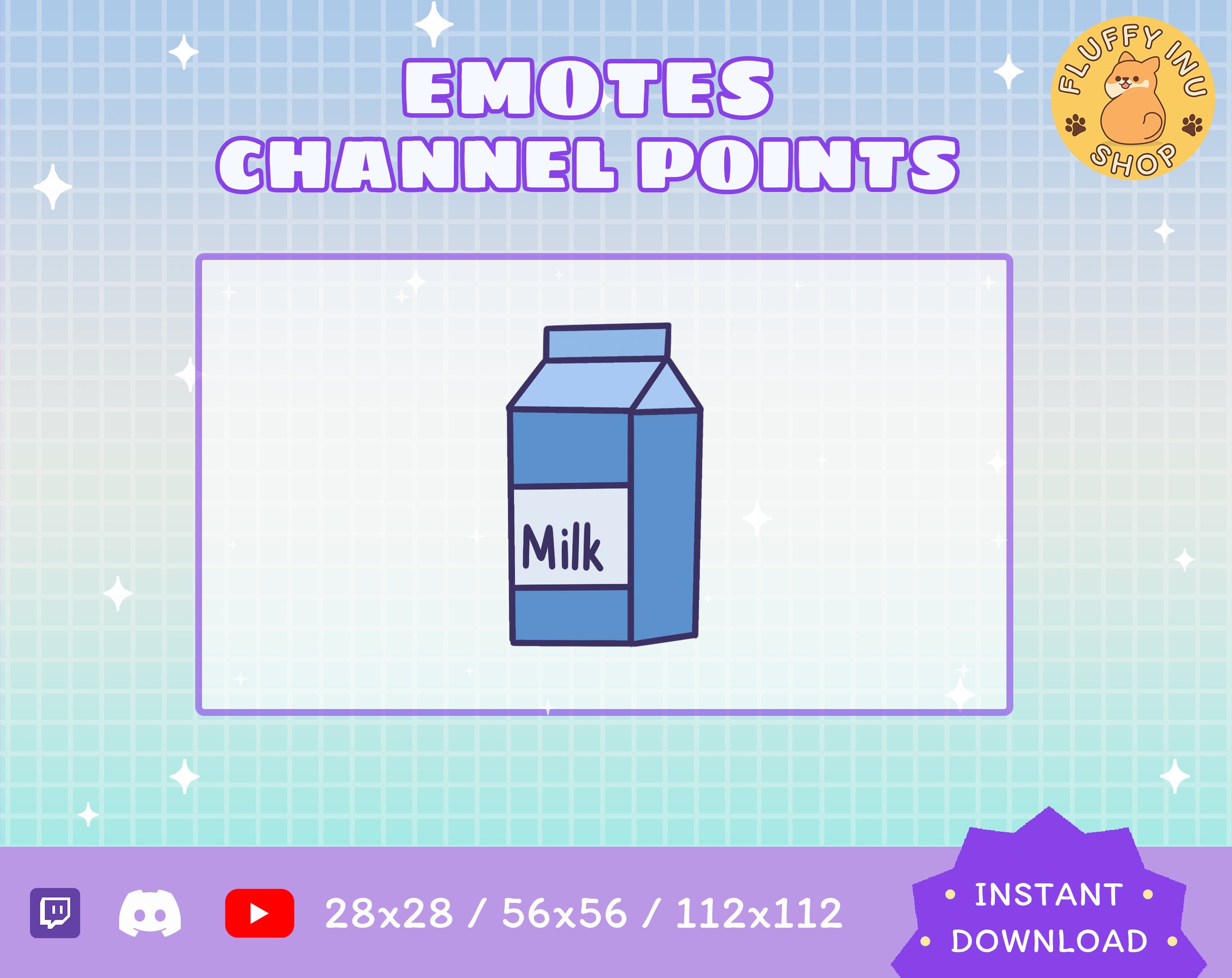Milk Twitch Emote / Twitch Emote / Kawaii / Streamer / Streamer ...