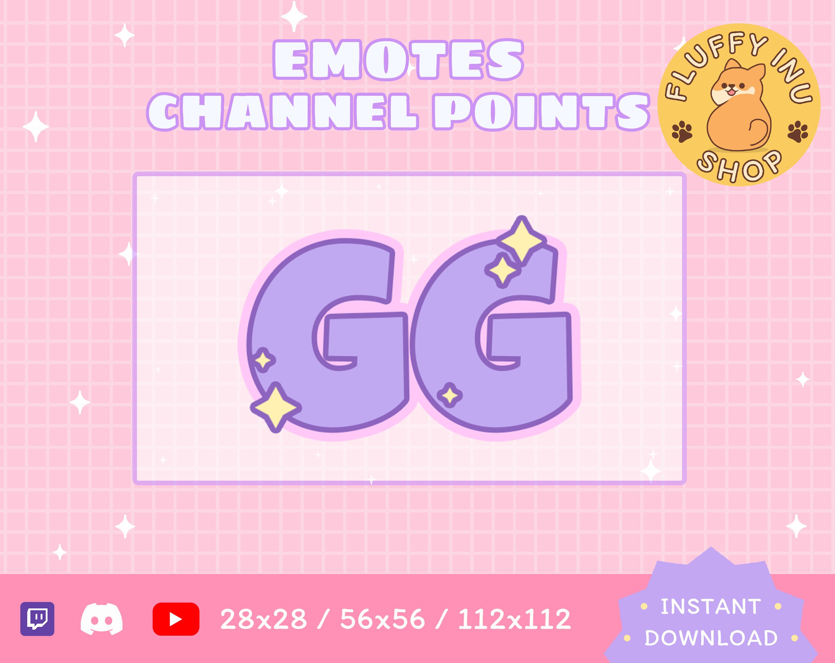 Twitch GG Emote / GG / Pastel / Kawaii / Streamer / Streamer Graphics ...