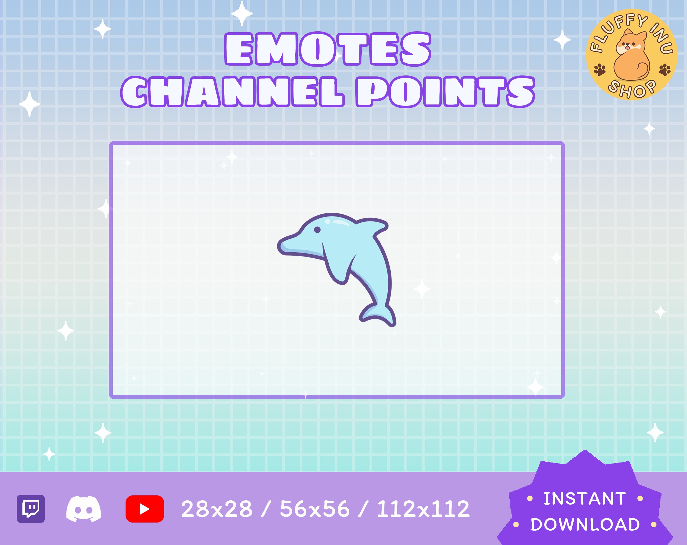 Dolphin Twitch Emote / Kawaii / Streamer / Streamer Graphics - Etsy