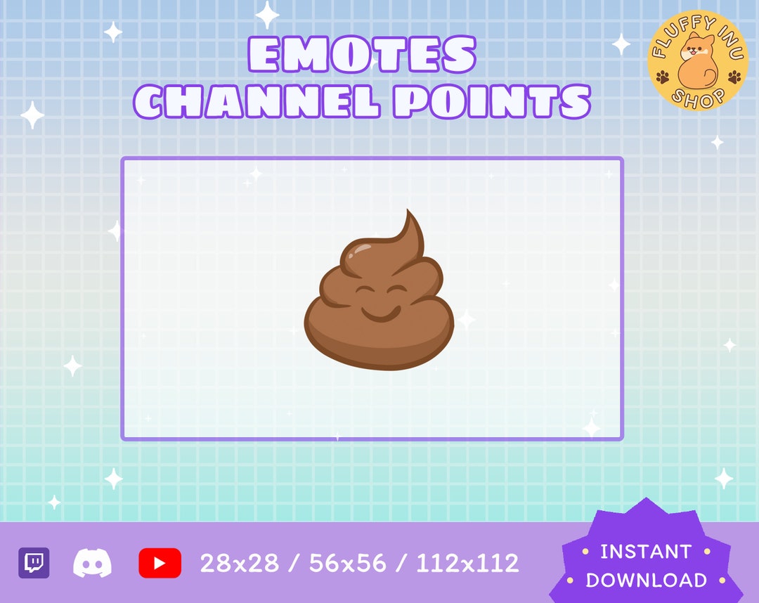 Kawaii Poop Twitch Emote / Twitch Emote / Kawaii / Streamer / Streamer ...