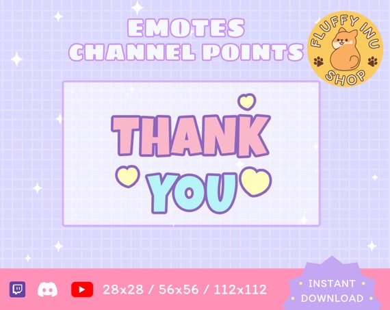 Twitch Thank You Emote / Thank You / Pastel / Kawaii / | Etsy
