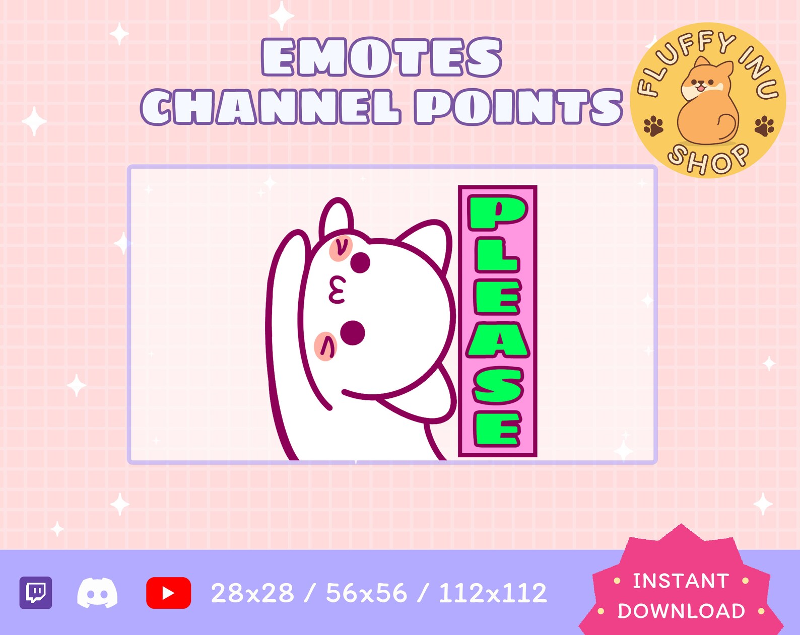 Twitch Cat Emote / Please Emote / Kawaii / Streamer / Streamer Graphics ...