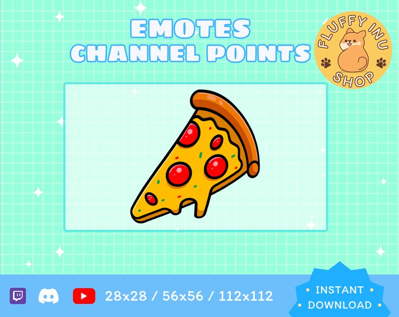 Twitch Pizza Emote / Pizza / Kawaii / Streamer / Streamer Graphics - Etsy