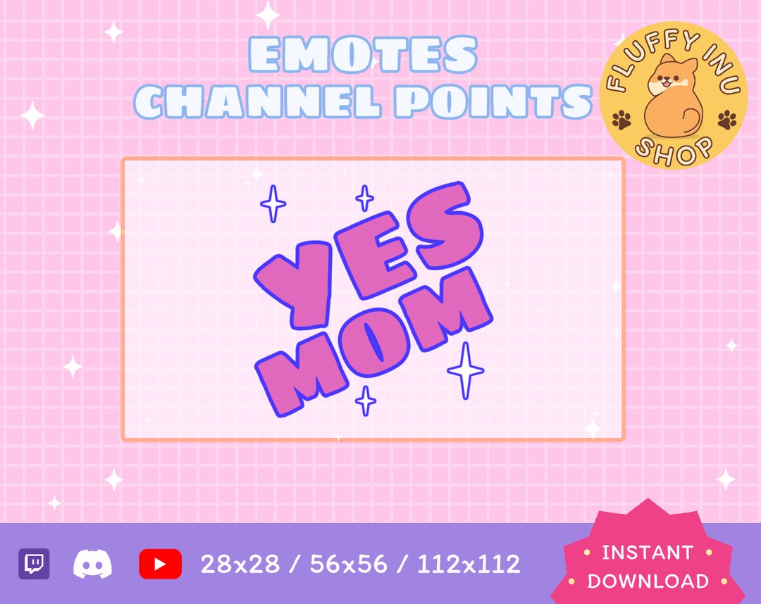 Twitch Yes Mom Emote / Yes Mom / Pastel / Kawaii / Streamer / Streamer ...