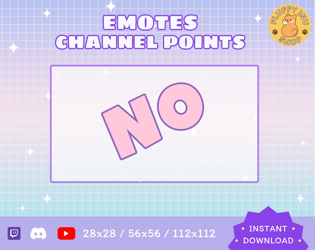 No Twitch Emote / Pastel / Kawaii / Streamer / Streamer Graphics - Etsy