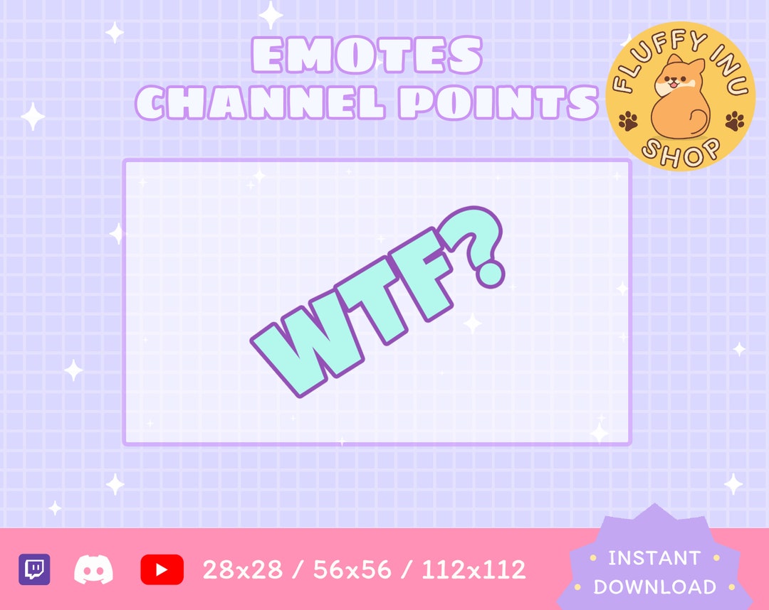 Twitch WTF Emote / WTF? / Pastel / Kawaii / Streamer / Streamer ...