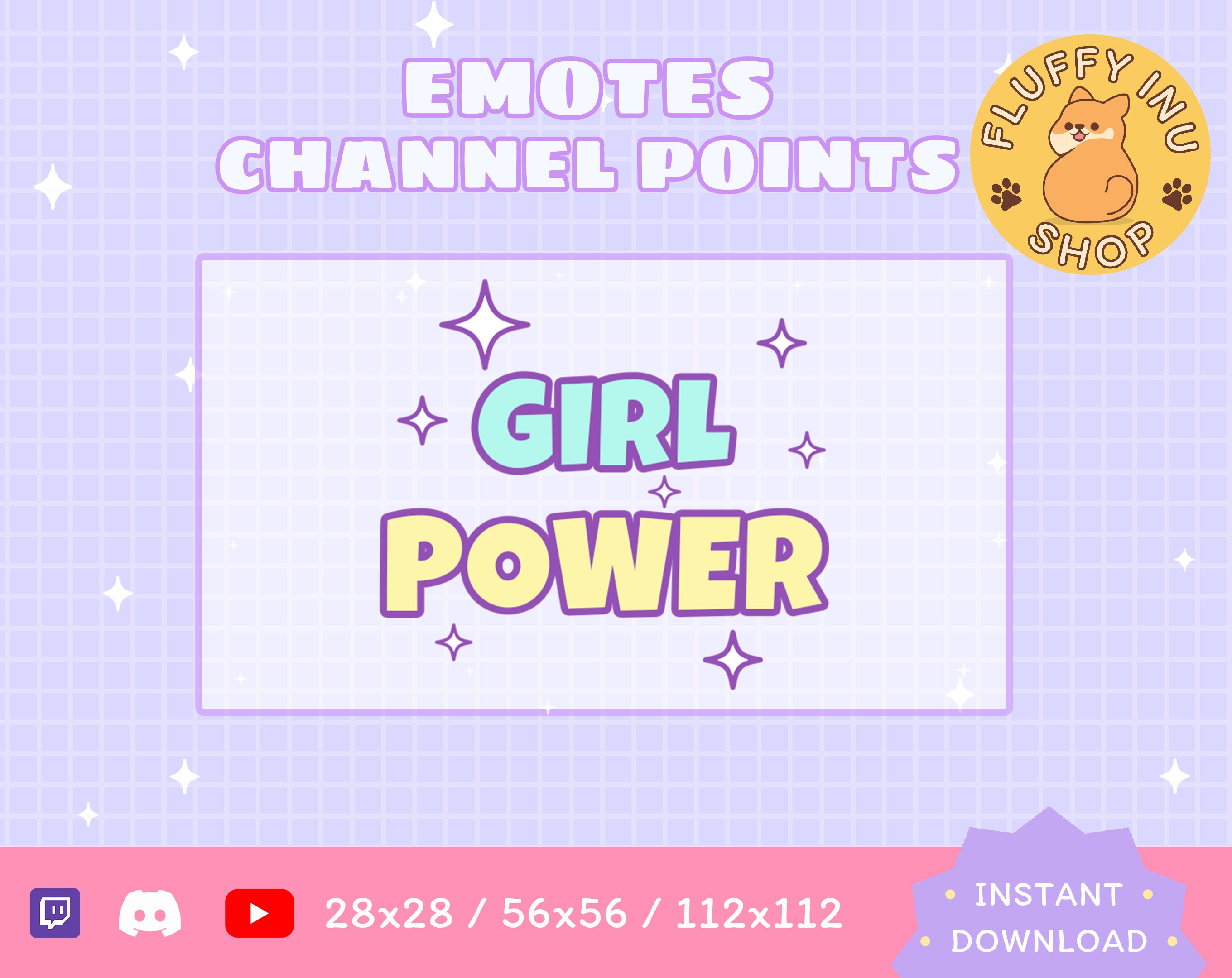 Twitch Girl Power Emote / Girl Power / Pastel / Kawaii / - Etsy